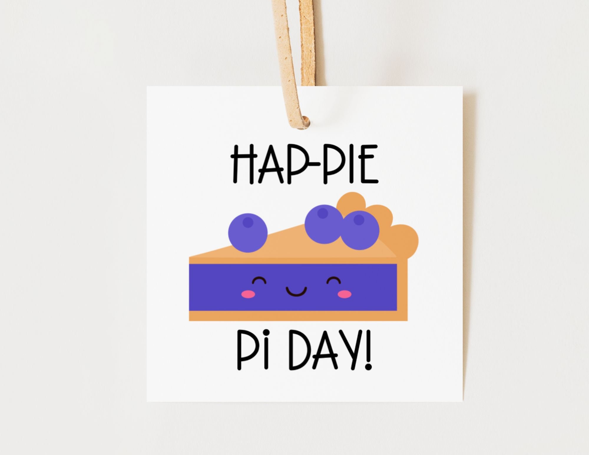 Happy Pi Day Tags, 2.5" Square Gift Tags for Pie Day, Treat Tag, Pi Day ...