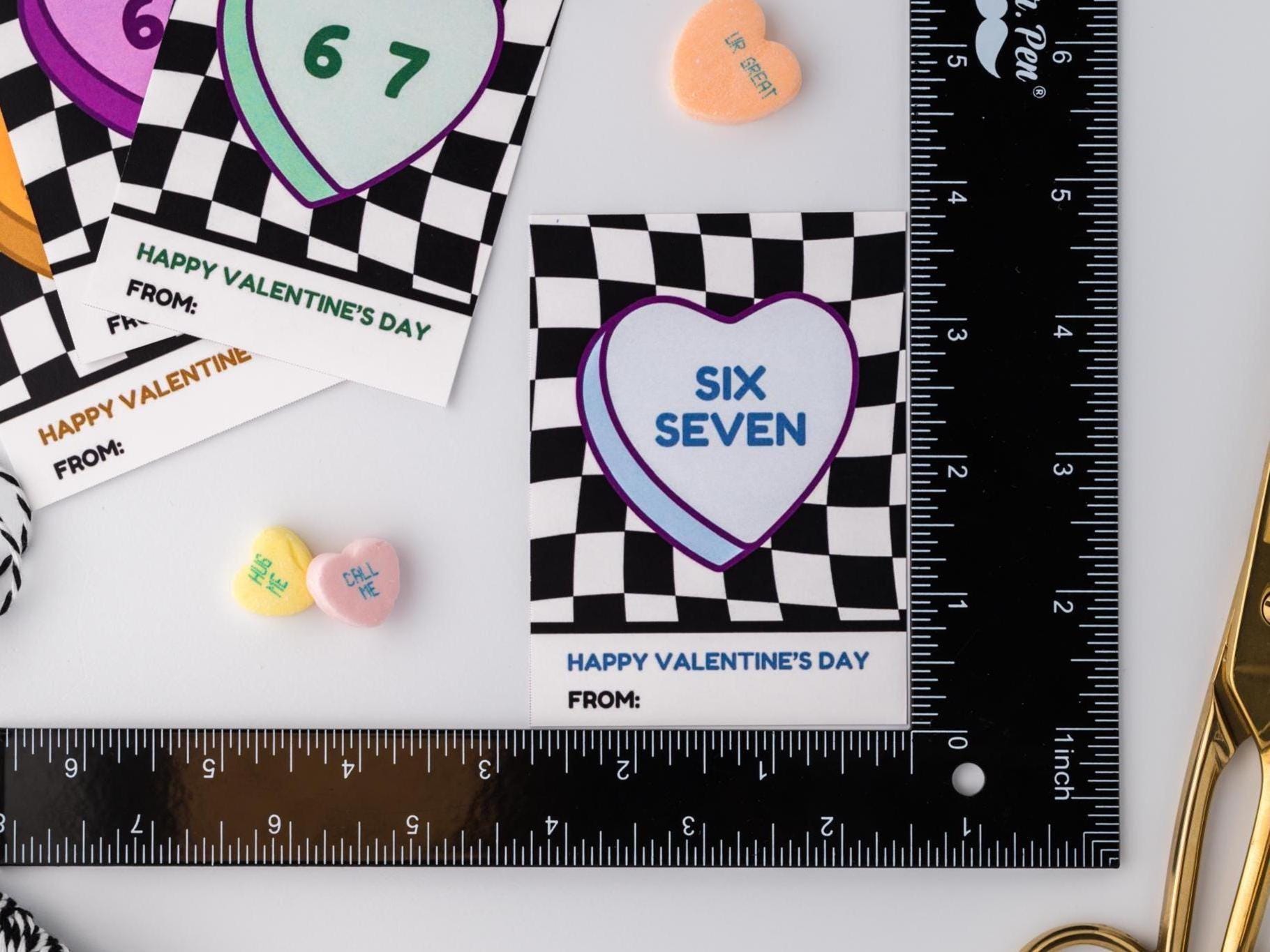 6 7 Conversation Heart Valentines, Tween Classroom Valentine Cards ...