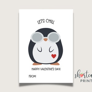 Penguin Valentines for Kids, Classroom Valentines, Cute Penguins ...