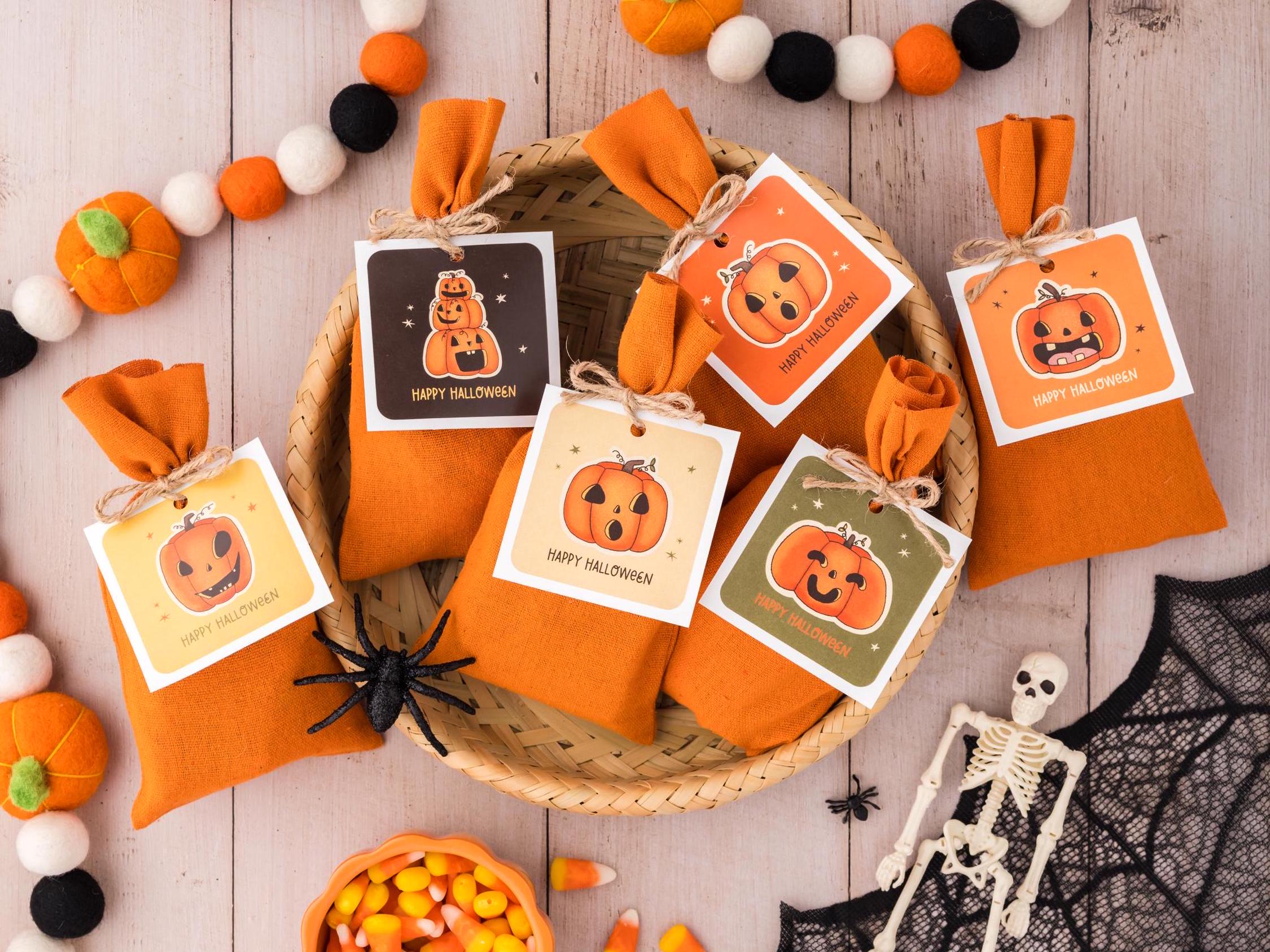 Printable Set of Halloween Treat Tags, Class Party Favor, Jack-o ...