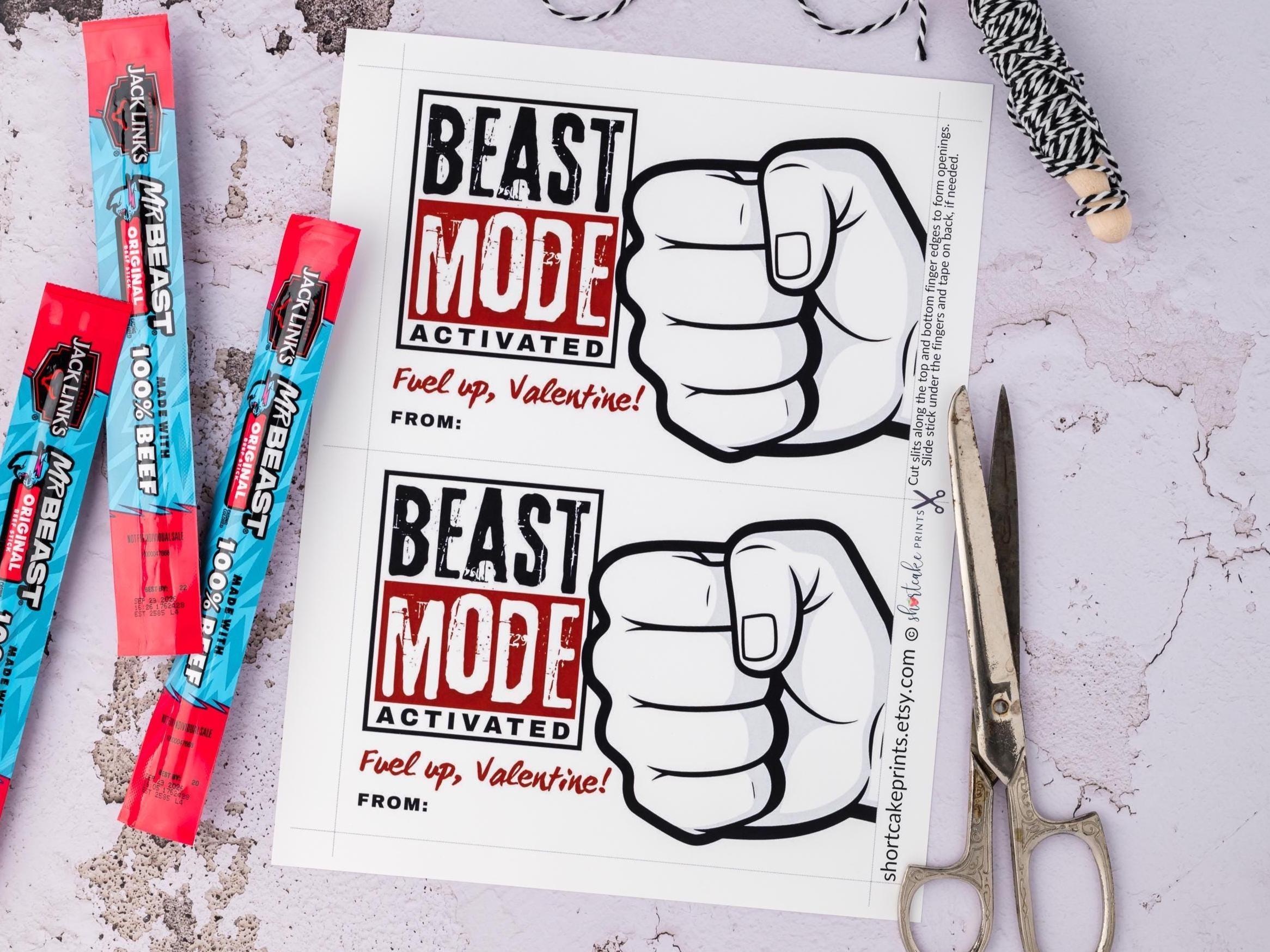 Beast Mode Valentine With Meat Stick Holder, Tween Boy Valentine ...