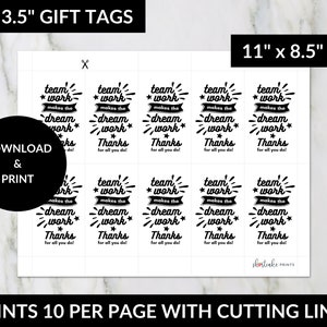 Employee Appreciation Day Gift Tags, Printable Treat Tag, Staff ...