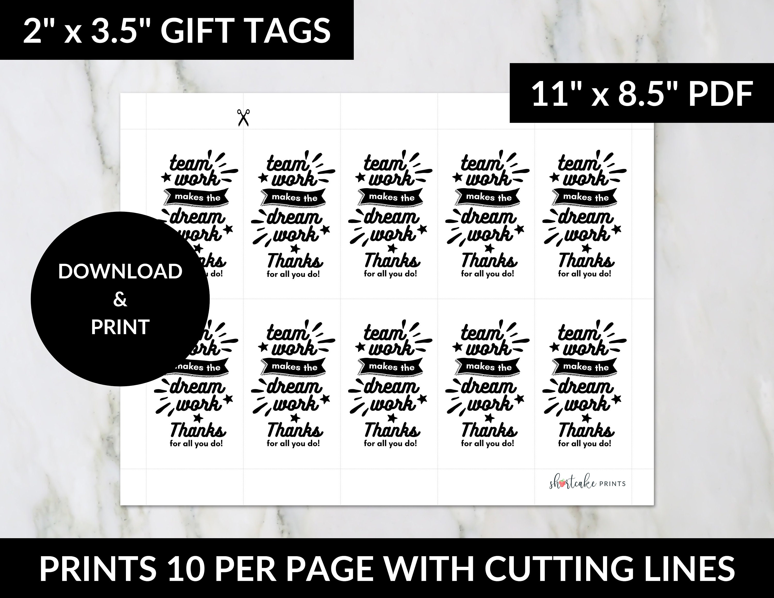 Employee Appreciation Day Gift Tags, Printable Treat Tag, Staff ...