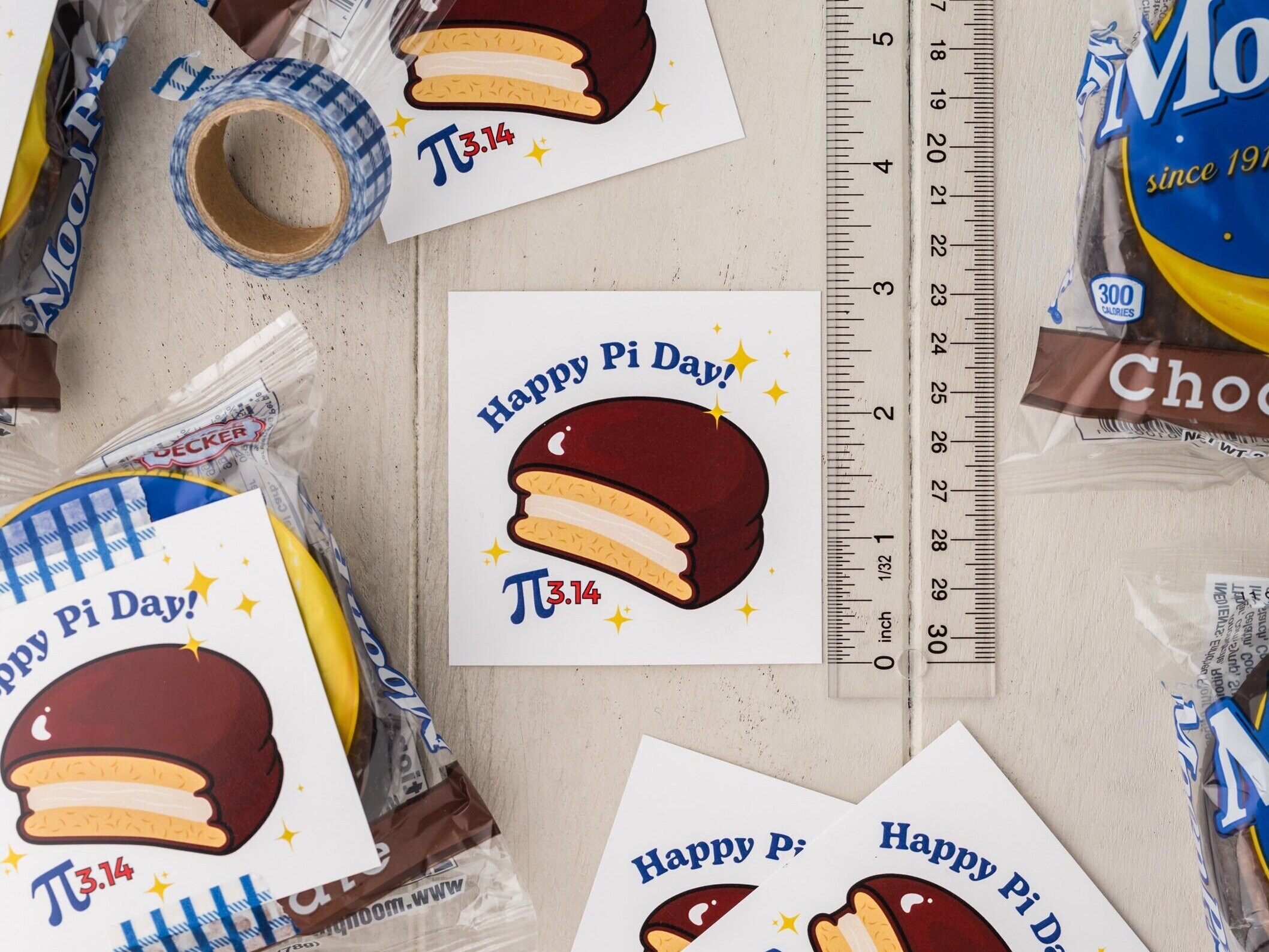 Printable Happy Pi Day Tags, 3" Square Gift Tags for Pie Day, Treat Tag ...