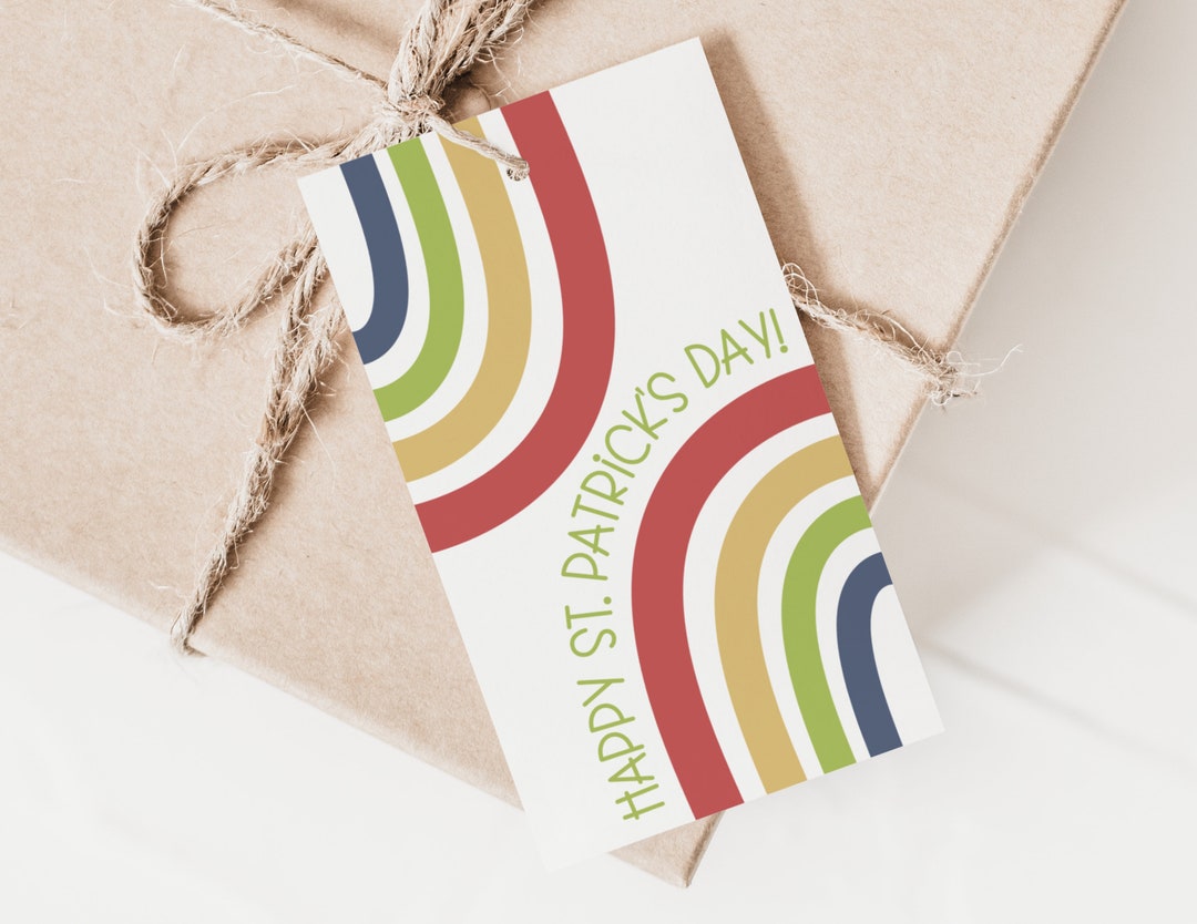 Double Rainbows Treat Tags for St. Patrick's Day, Printable Gift Tag ...