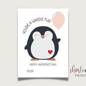 Penguin Valentines for Kids, Classroom Valentines, Cute Penguins ...