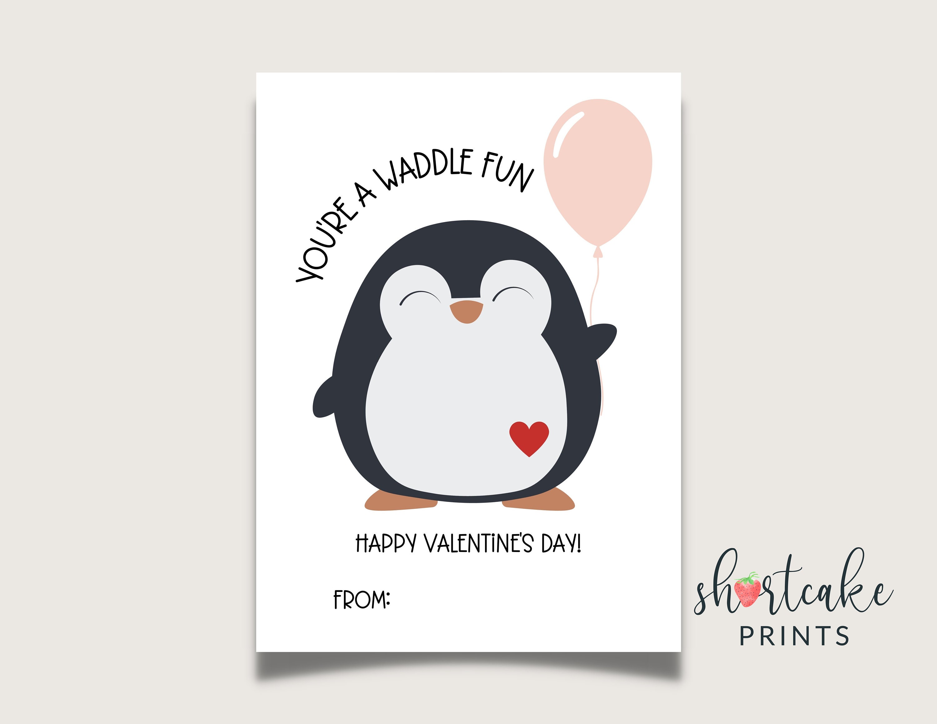 Penguin Valentines for Kids Classroom Valentines Cute - Etsy