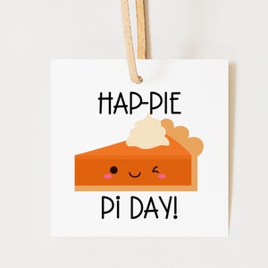 Happy Pi Day Tags, 2.5" Square Gift Tags for Pie Day, Treat Tag, Pi Day ...