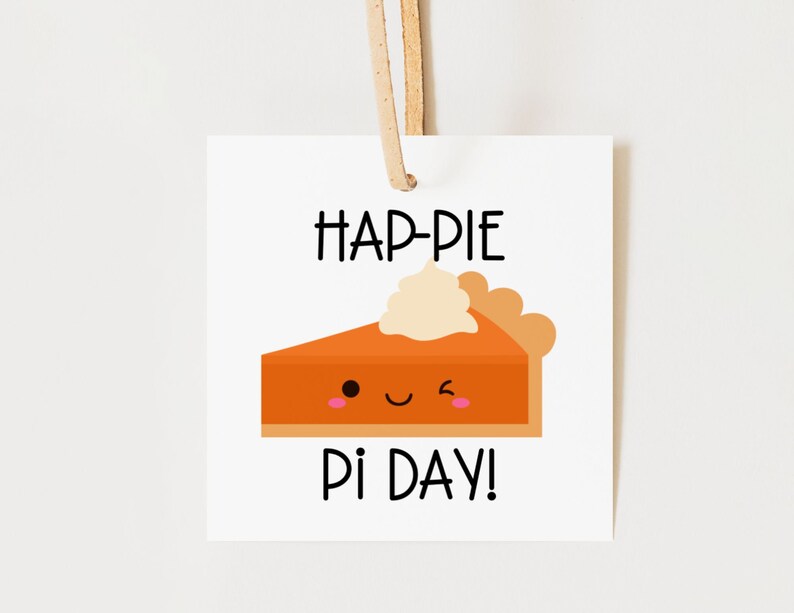 Happy Pi Day Tags, 2.5" Square Gift Tags for Pie Day, Treat Tag, Pi Day ...
