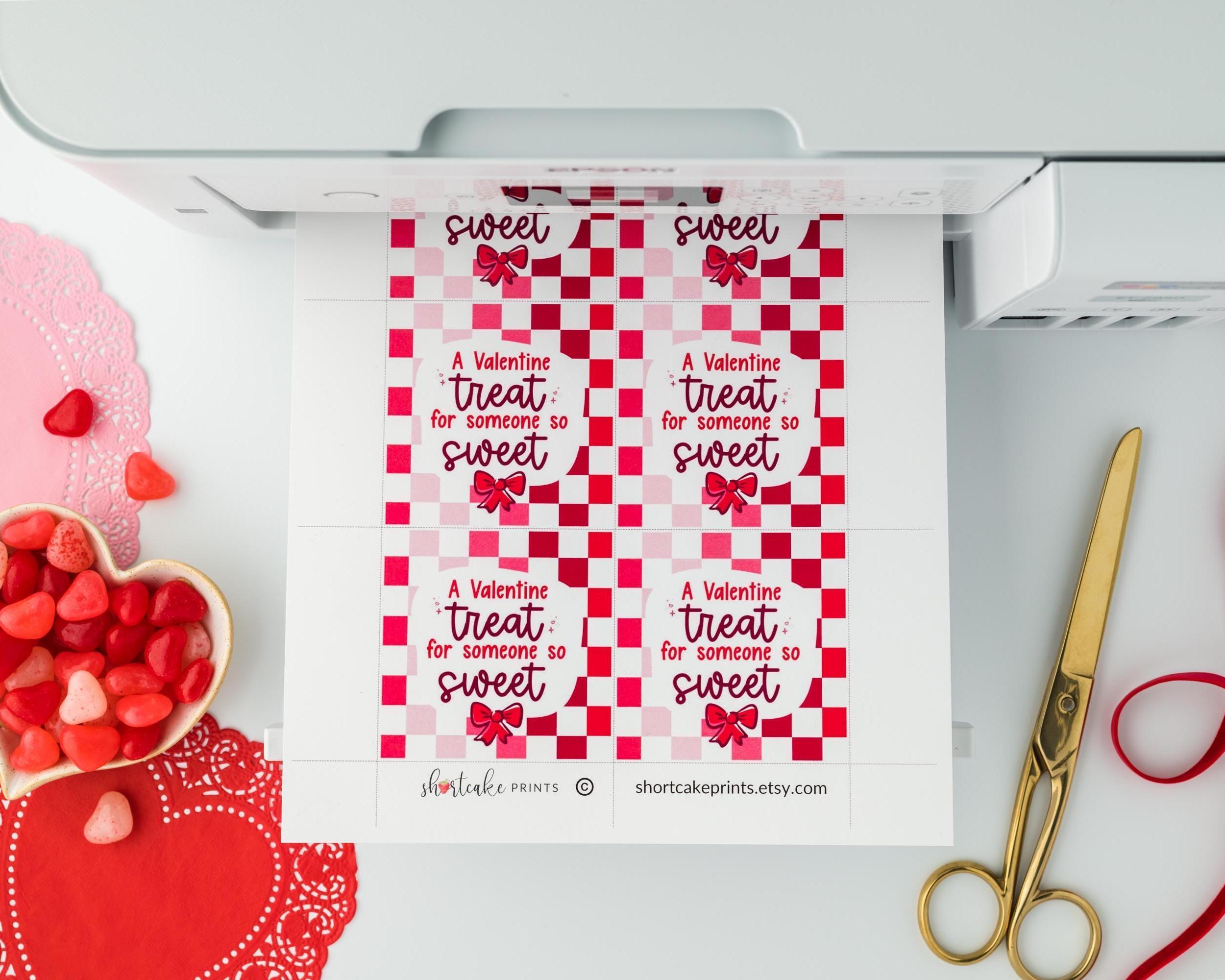 Valentine Treat Tags Printable, Girly Coquette Bow Valentine Gift Tags ...