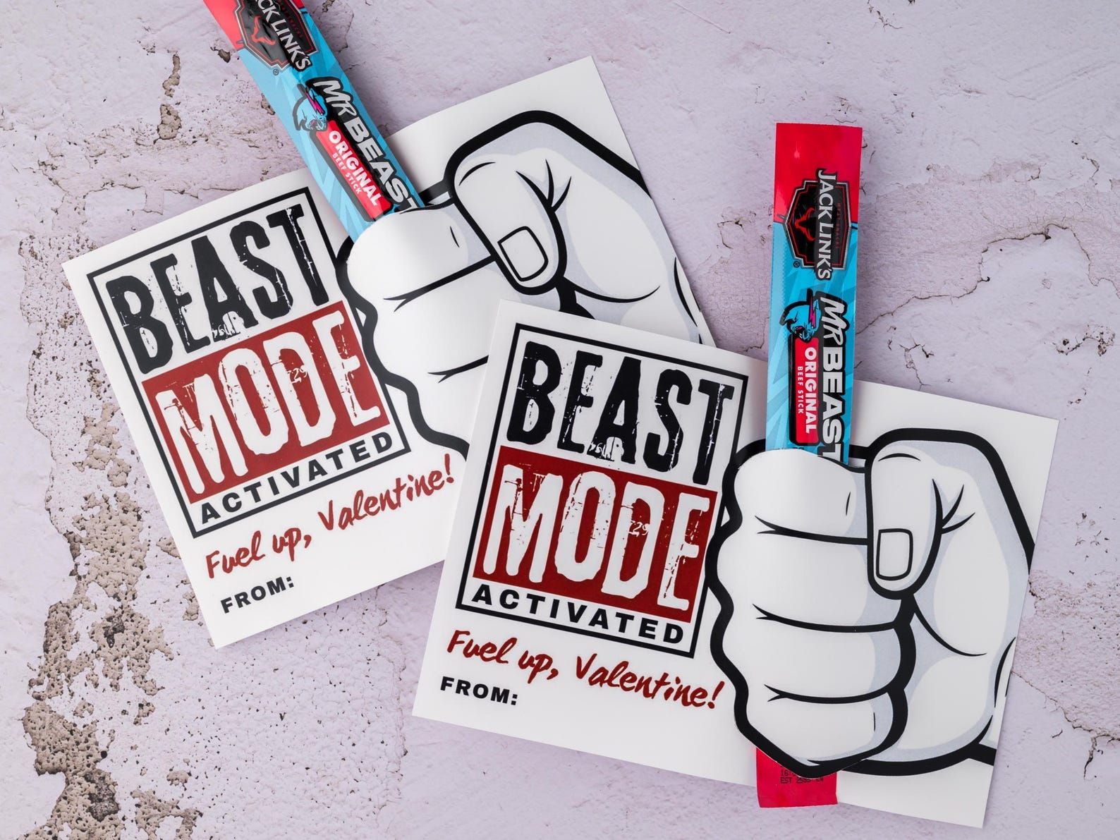 Beast Mode Valentine With Meat Stick Holder, Tween Boy Valentine ...