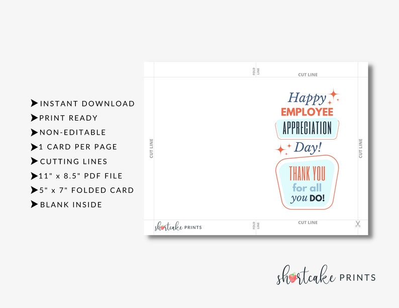 Card for Employee Appreciation Day Staff (Download Now) - Etsy