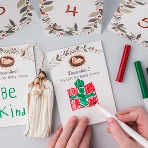 25 Gifts for Baby Jesus Advent Cards, Printable Christmas Advent ...