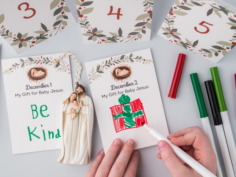 25 Gifts for Baby Jesus Advent Cards, Printable Christmas Advent ...