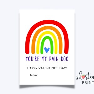 Rainbow Valentines Cards for Kids - Etsy