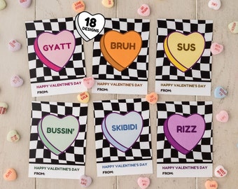Teen Slang Candy Hearts, Funny Kids Valentine Printable, Class ...