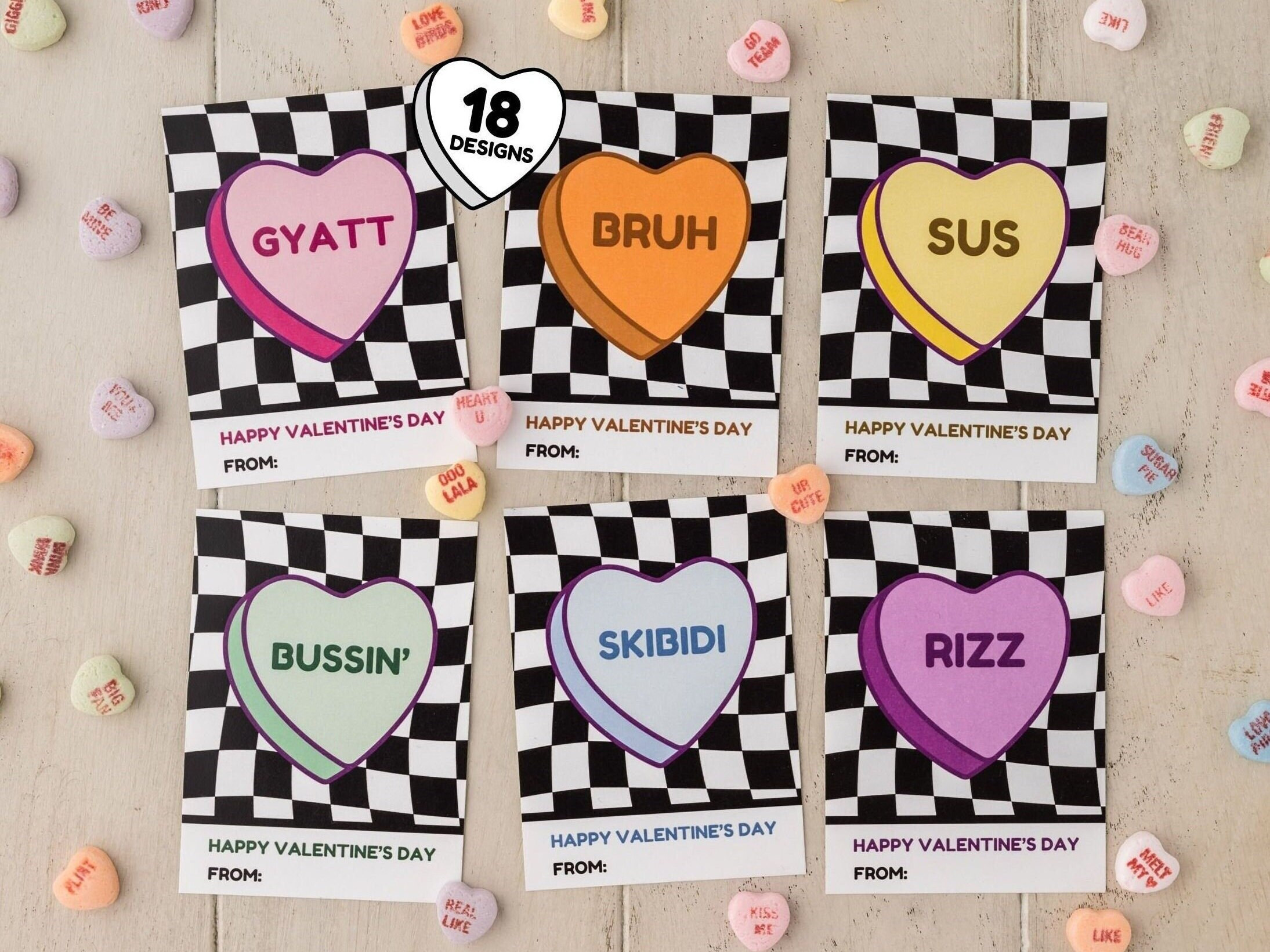 Teen Slang Candy Hearts, Funny Kids Valentine Printable, Class ...