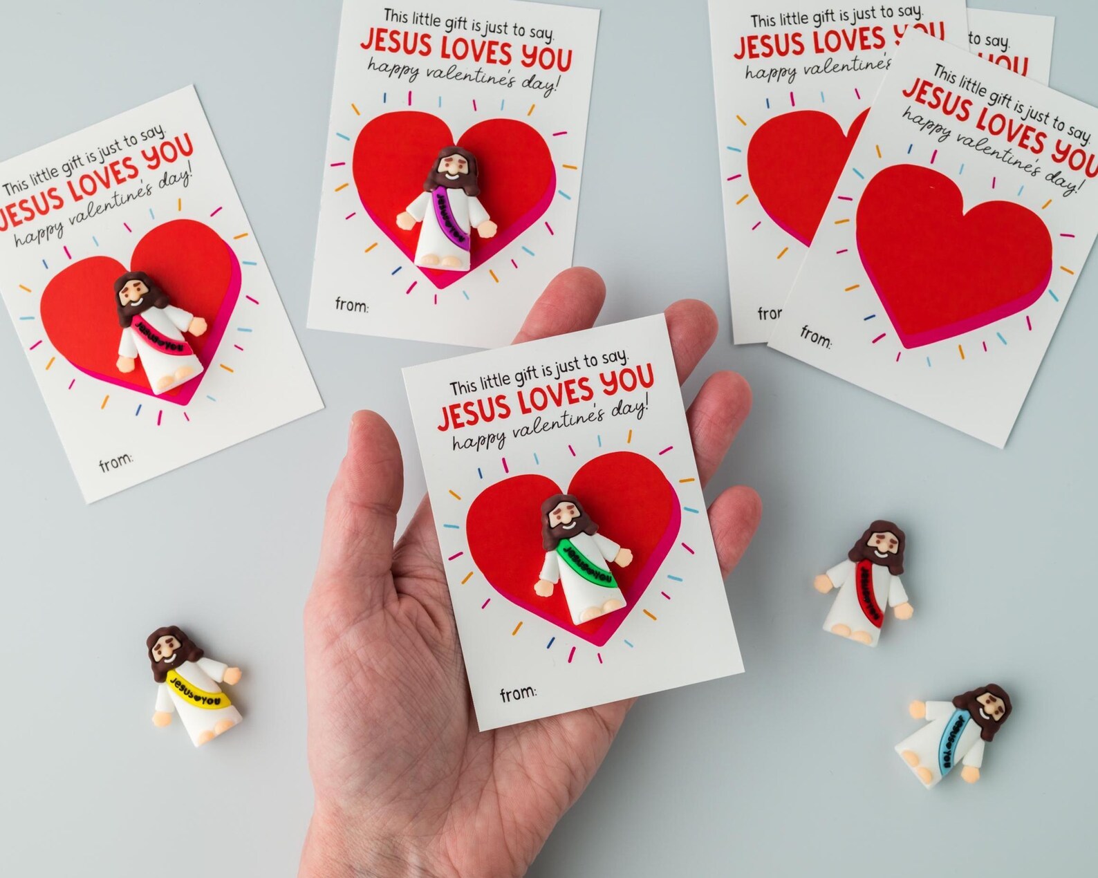 Mini Jesus Valentine Holder Card Printable, Jesus Loves You Valentine ...