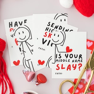 Tween Girl Stick Figure Valentine's Day Cards, Slang Kids Funny ...