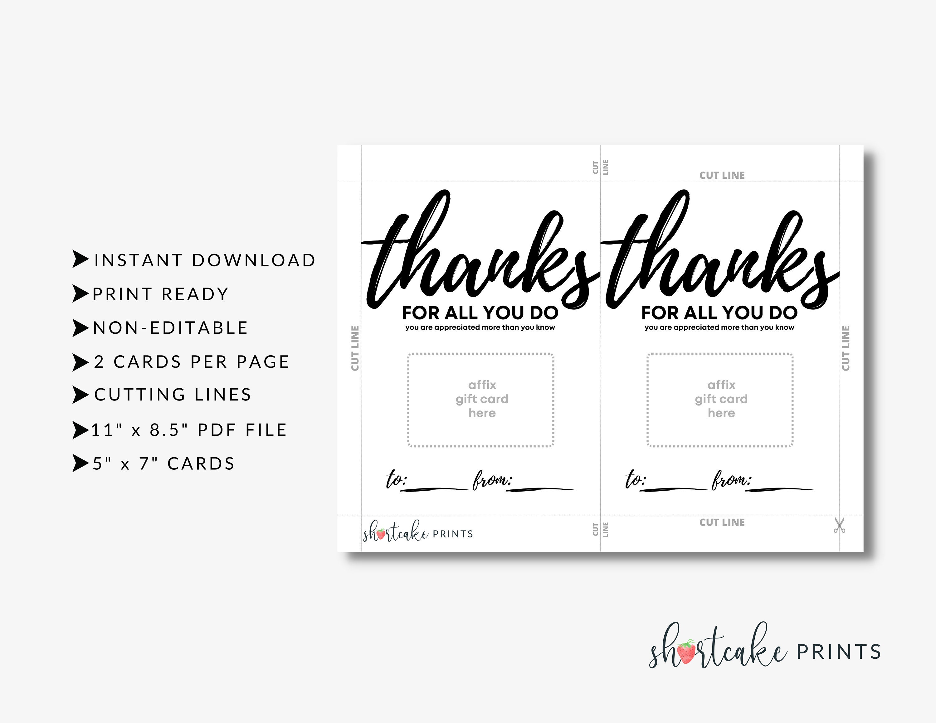 Thanks for All You Do Gift Card Holder, Employee Appreciation Day ...