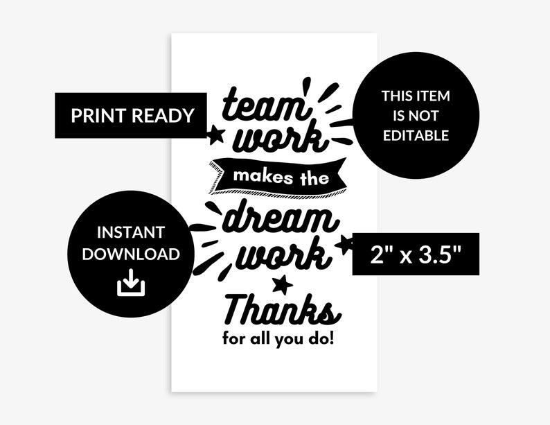Employee Appreciation Day Gift Tags, Printable Treat Tag, Staff ...