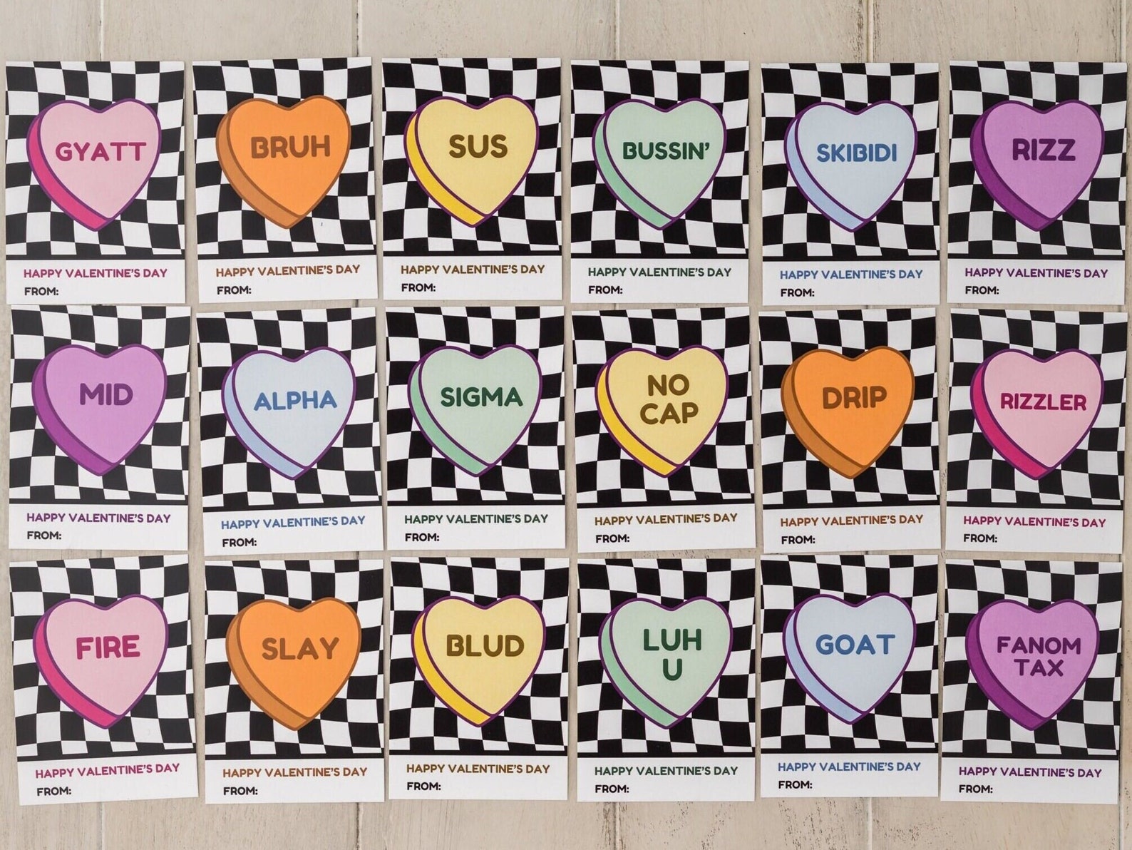 Teen Slang Candy Hearts, Funny Kids Valentine Printable, Class ...