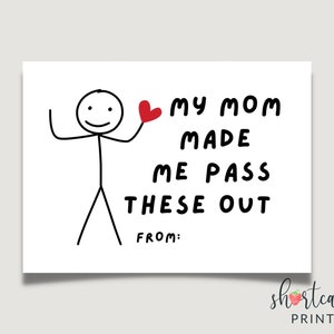 Funny Kids Valentine's Day Cards, Printable Classroom Valentines ...