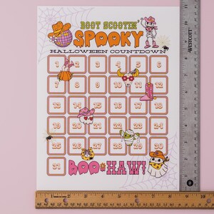 Halloween Countdown Calendar for Kids, Printable Halloween Advent Sign ...