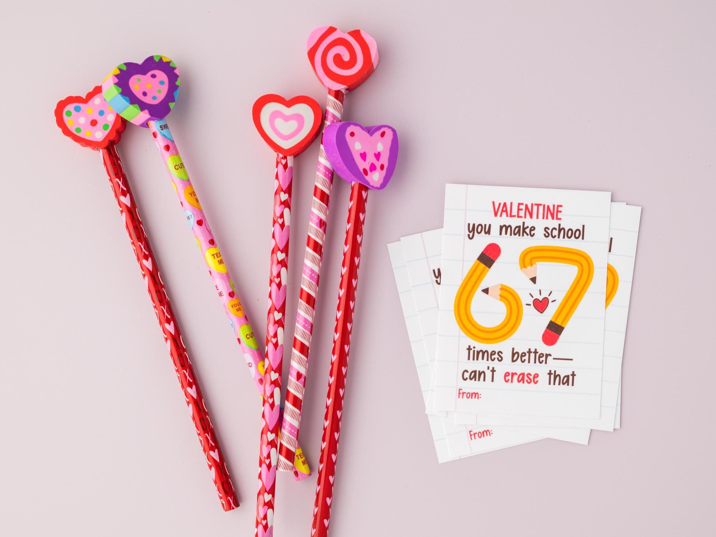 Pencil Valentine Printable, 6 7 Slang Classroom Valentine Exchange ...