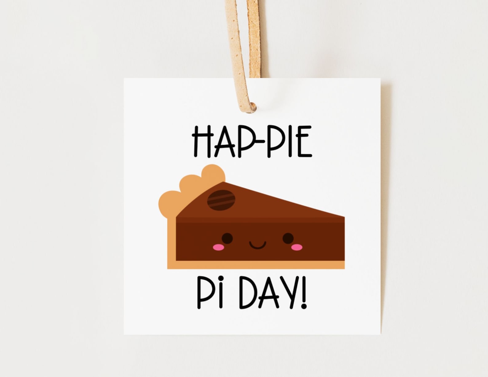 Happy Pi Day Tags, 2.5" Square Gift Tags for Pie Day, Treat Tag, Pi Day ...