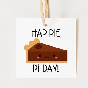 Happy Pi Day Tags, 2.5" Square Gift Tags for Pie Day, Treat Tag, Pi Day ...