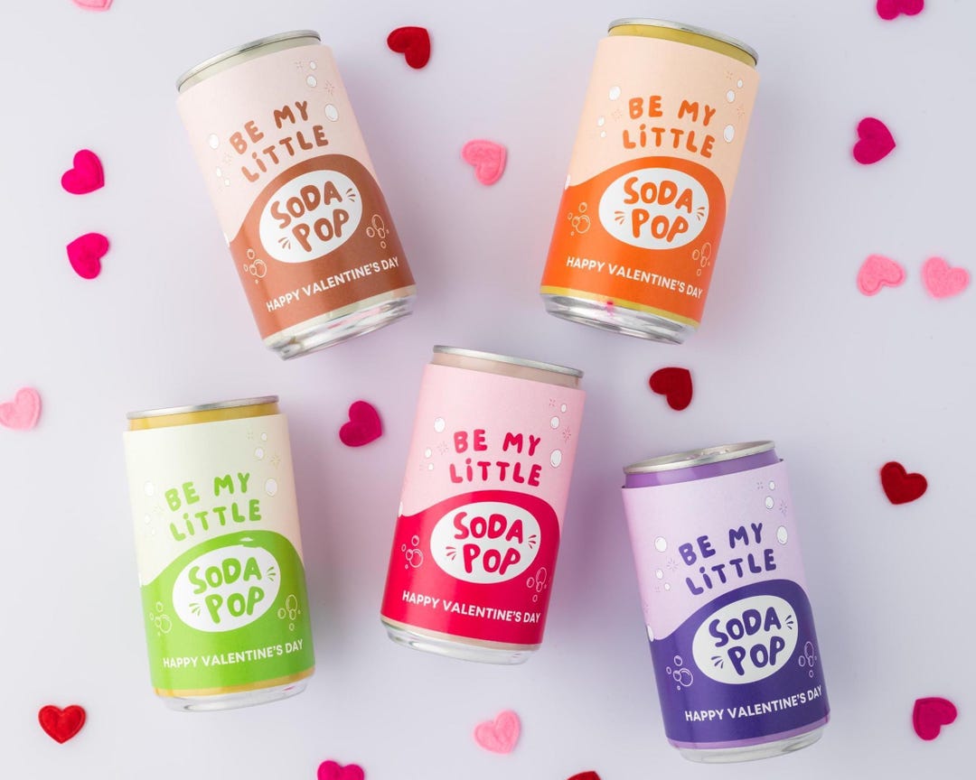 Be My Little Soda Pop Valentine Wrapper, Mini Soda Can Wrap Printable ...