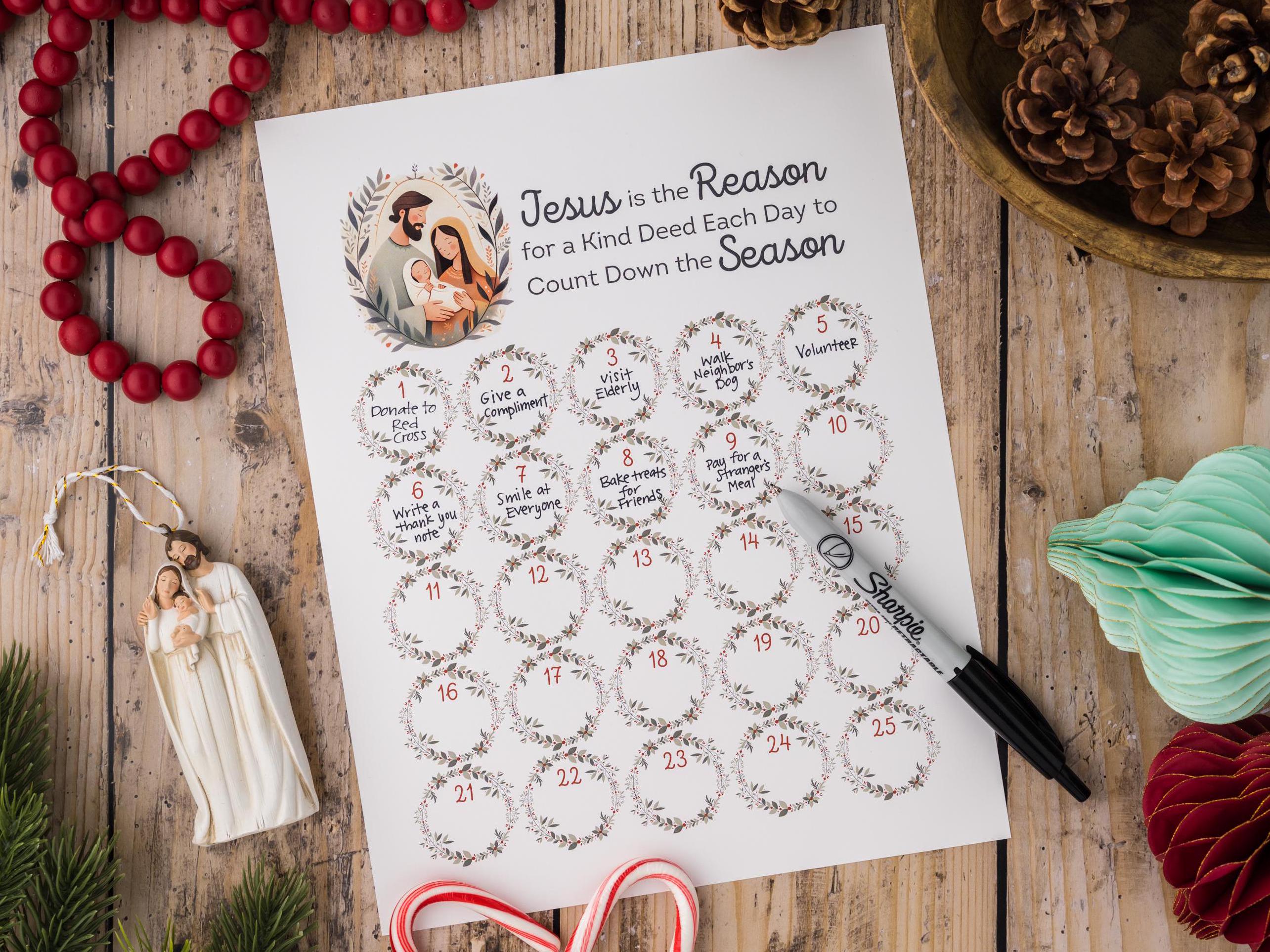 Jesus is the Reason Acts of Kindness Advent Calendar for Kids ...