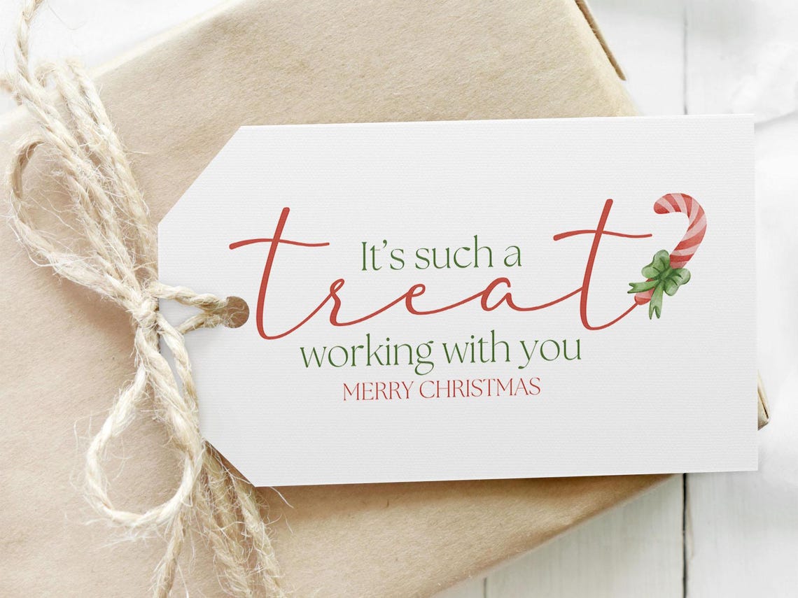 Coworker Christmas Tag, Printable Treat Tags, Christmas Work Party ...