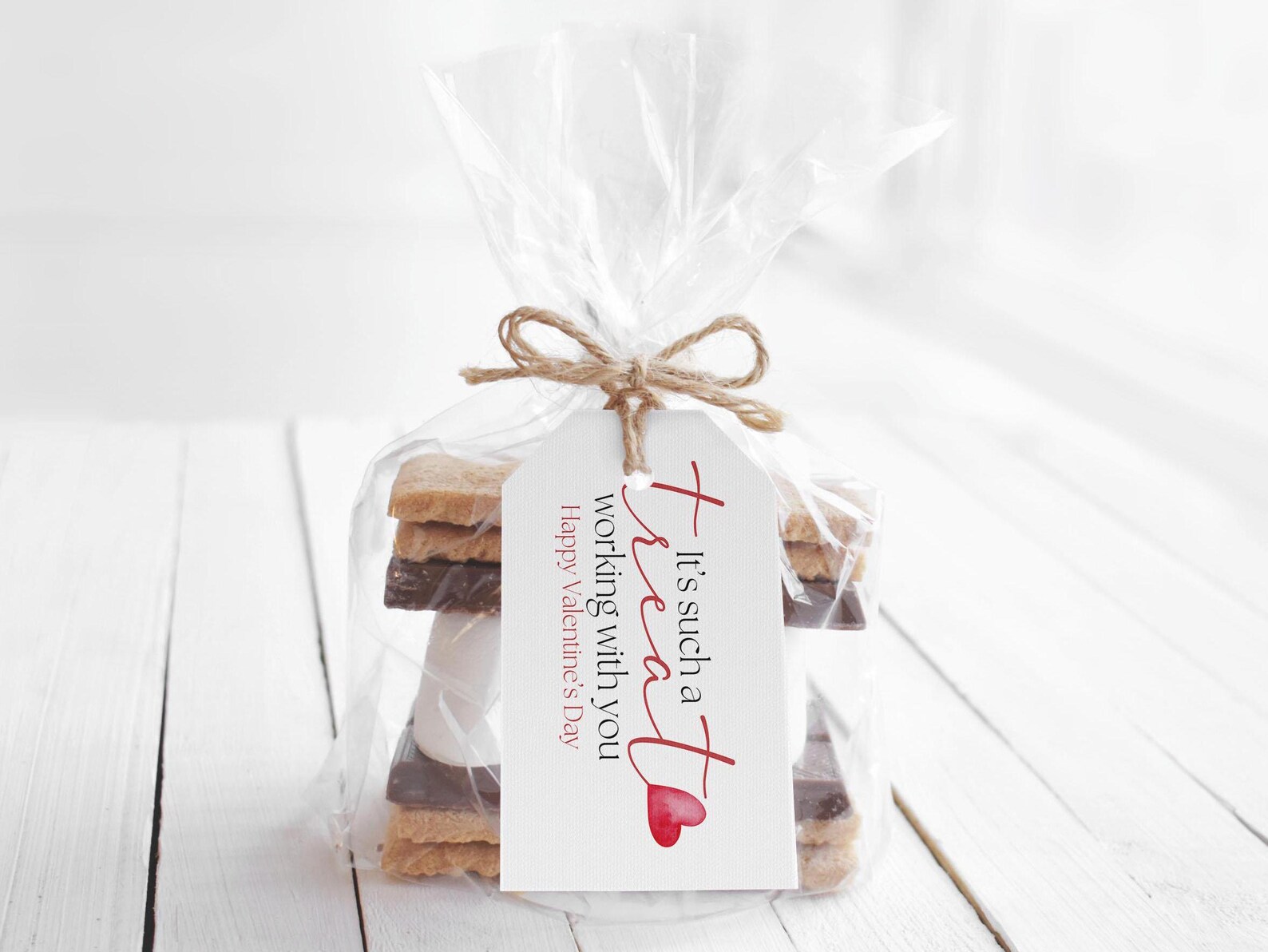 Coworker Valentines Treat Tag, Printable Gift Tags, Work Valentine's ...