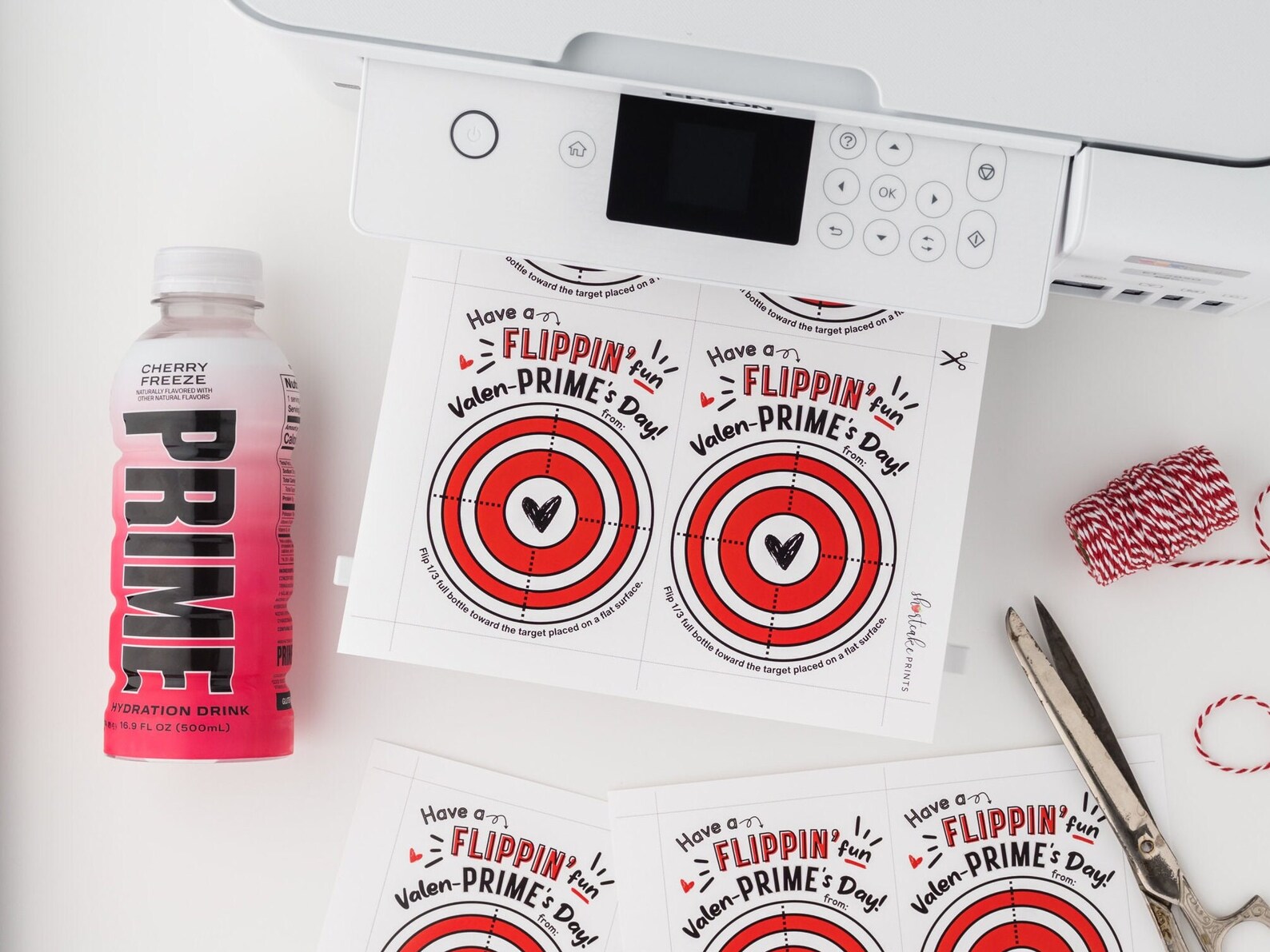 Bottle Flipping Target Tag, Hydration Drink Valentine Printable, Kids ...