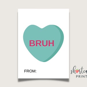 Bruh Valentines Cards for Tweens and Teens, Kids Funny Valentine Cards ...