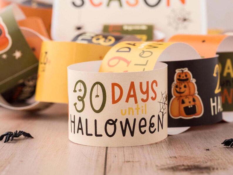 Halloween Countdown Chain, Printable Halloween Calendar for Kids ...