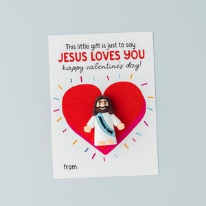 Mini Jesus Valentine Holder Card Printable, Jesus Loves You Valentine ...