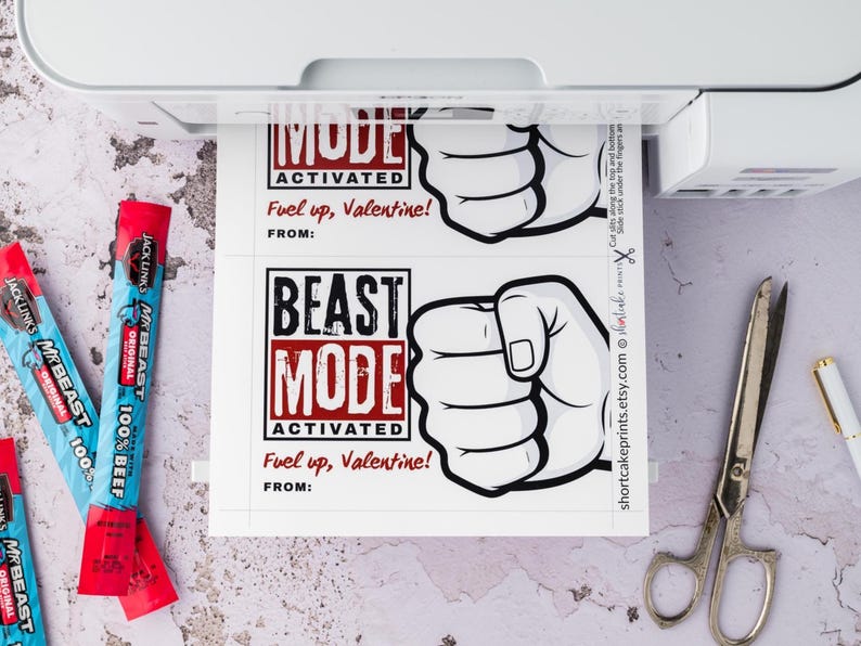 Beast Mode Valentine With Meat Stick Holder, Tween Boy Valentine ...