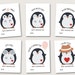 Penguin Valentines for Kids, Classroom Valentines, Cute Penguins ...