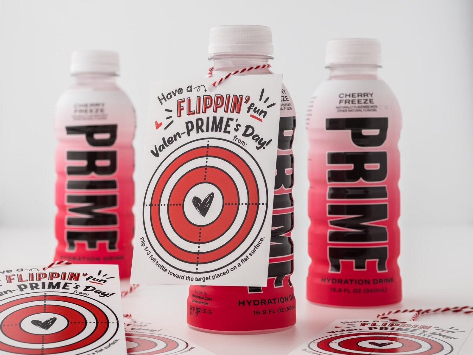 Bottle Flipping Target Tag, Hydration Drink Valentine Printable, Kids ...