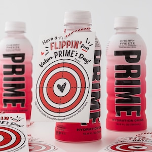 Bottle Flipping Target Tag, Hydration Drink Valentine Printable, Kids ...