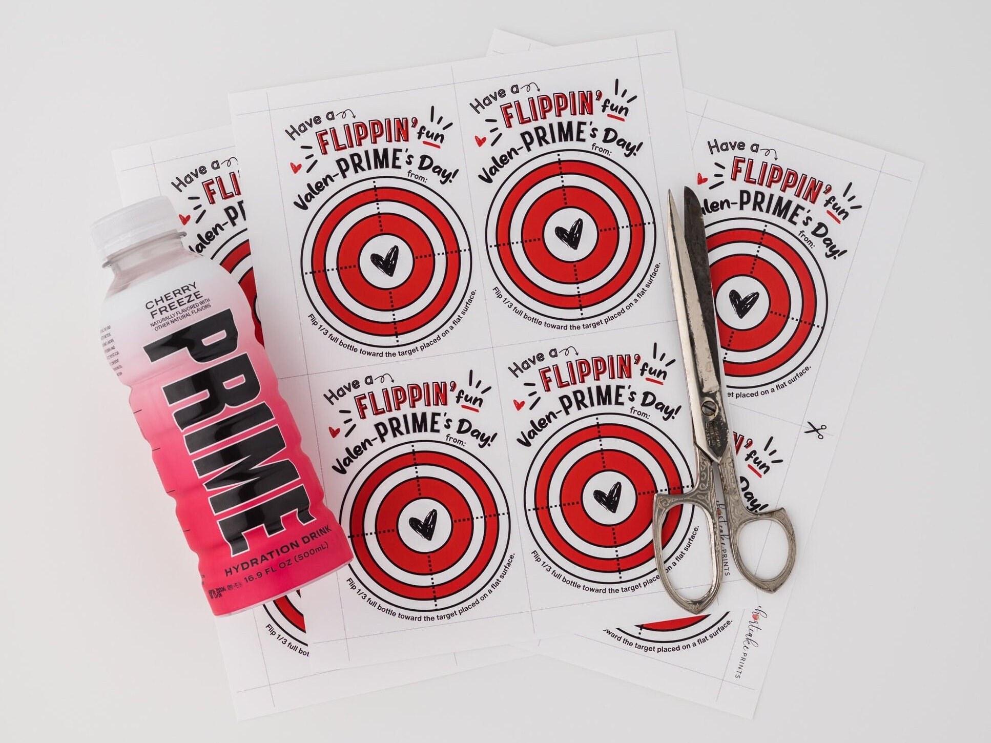 Bottle Flipping Target Tag, Hydration Drink Valentine Printable, Kids ...