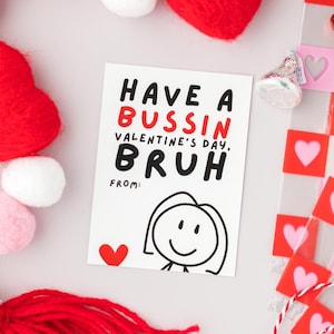 Tween Girl Stick Figure Valentine's Day Cards, Slang Kids Funny ...