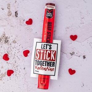 Let’s Stick Together Valentine With Meat Stick Holder, Snack Stick ...
