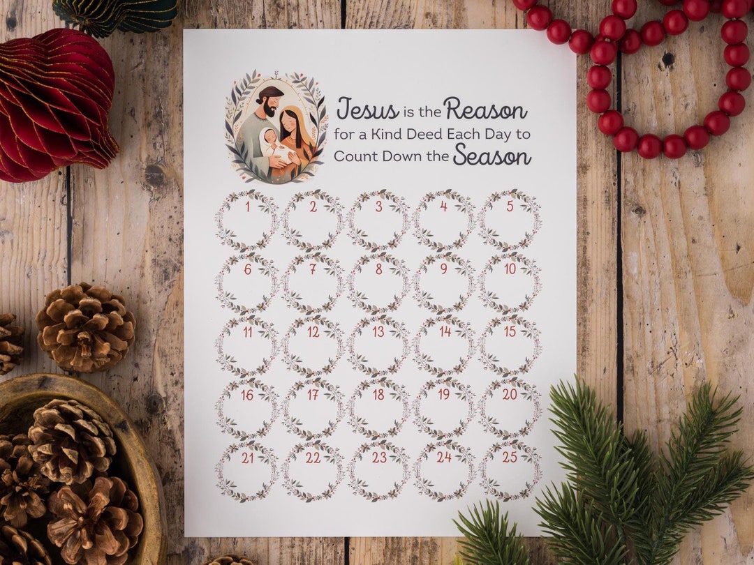 Jesus is the Reason Acts of Kindness Advent Calendar for Kids ...