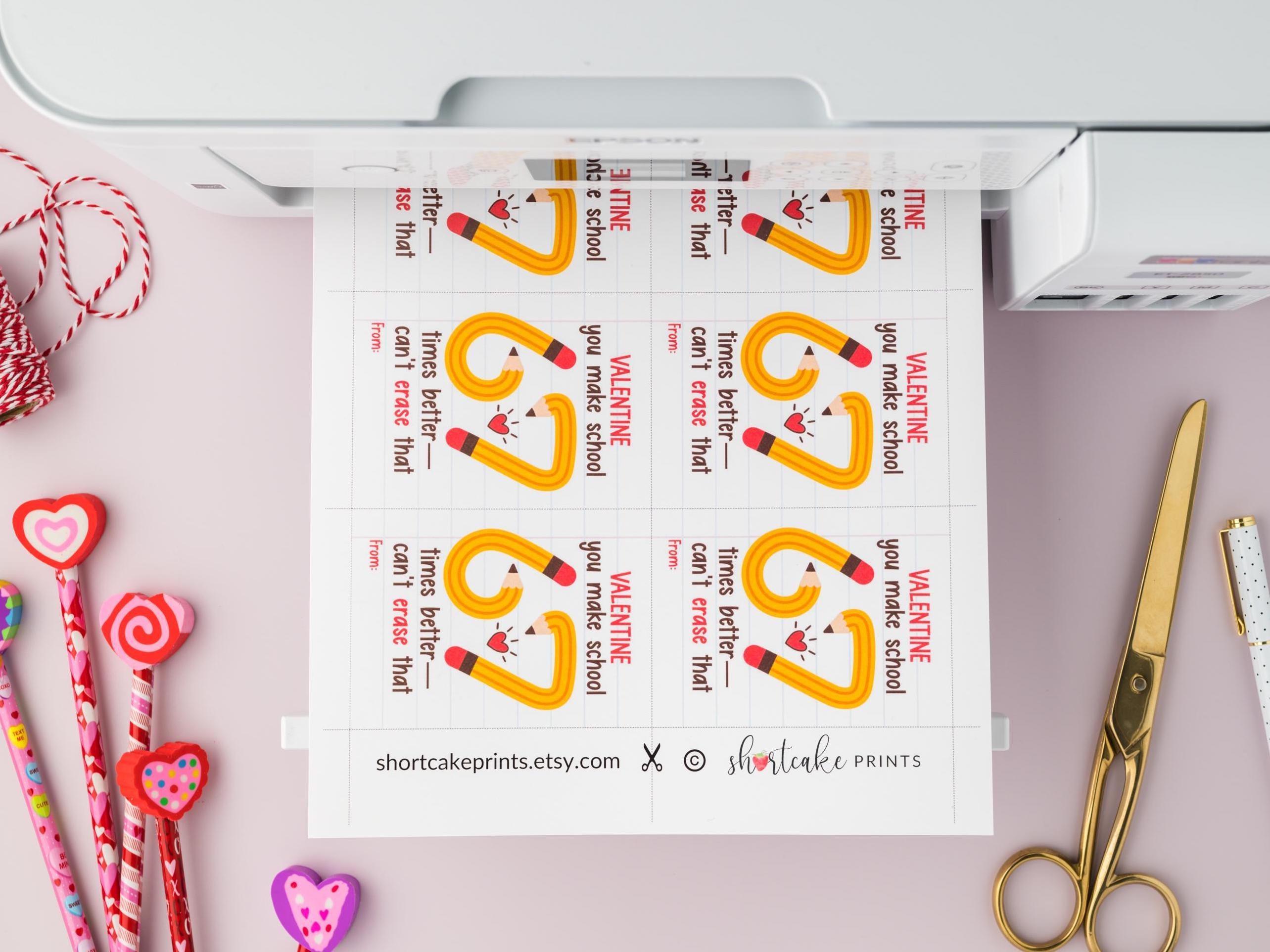 Pencil Valentine Printable, 6 7 Slang Classroom Valentine Exchange ...