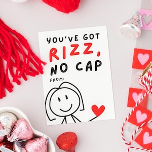 Tween Girl Stick Figure Valentine's Day Cards, Slang Kids Funny ...