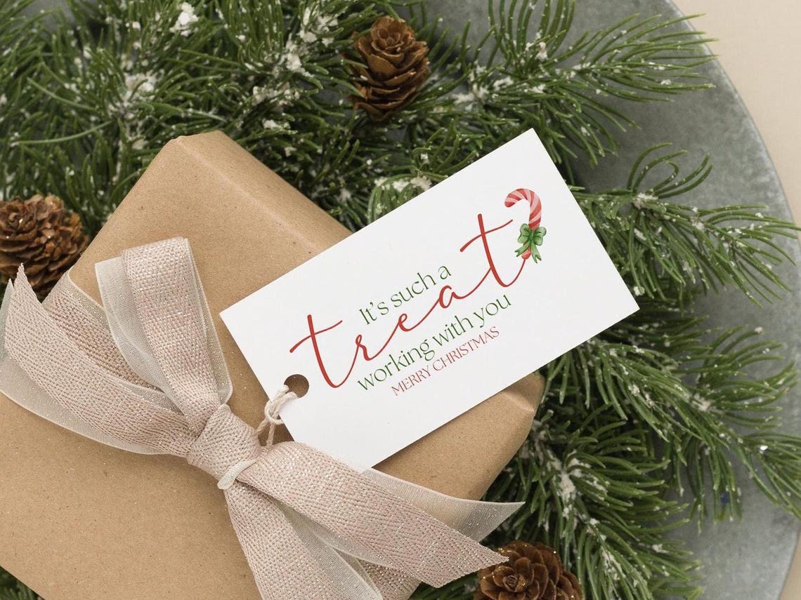 Coworker Christmas Tag, Printable Treat Tags, Christmas Work Party ...